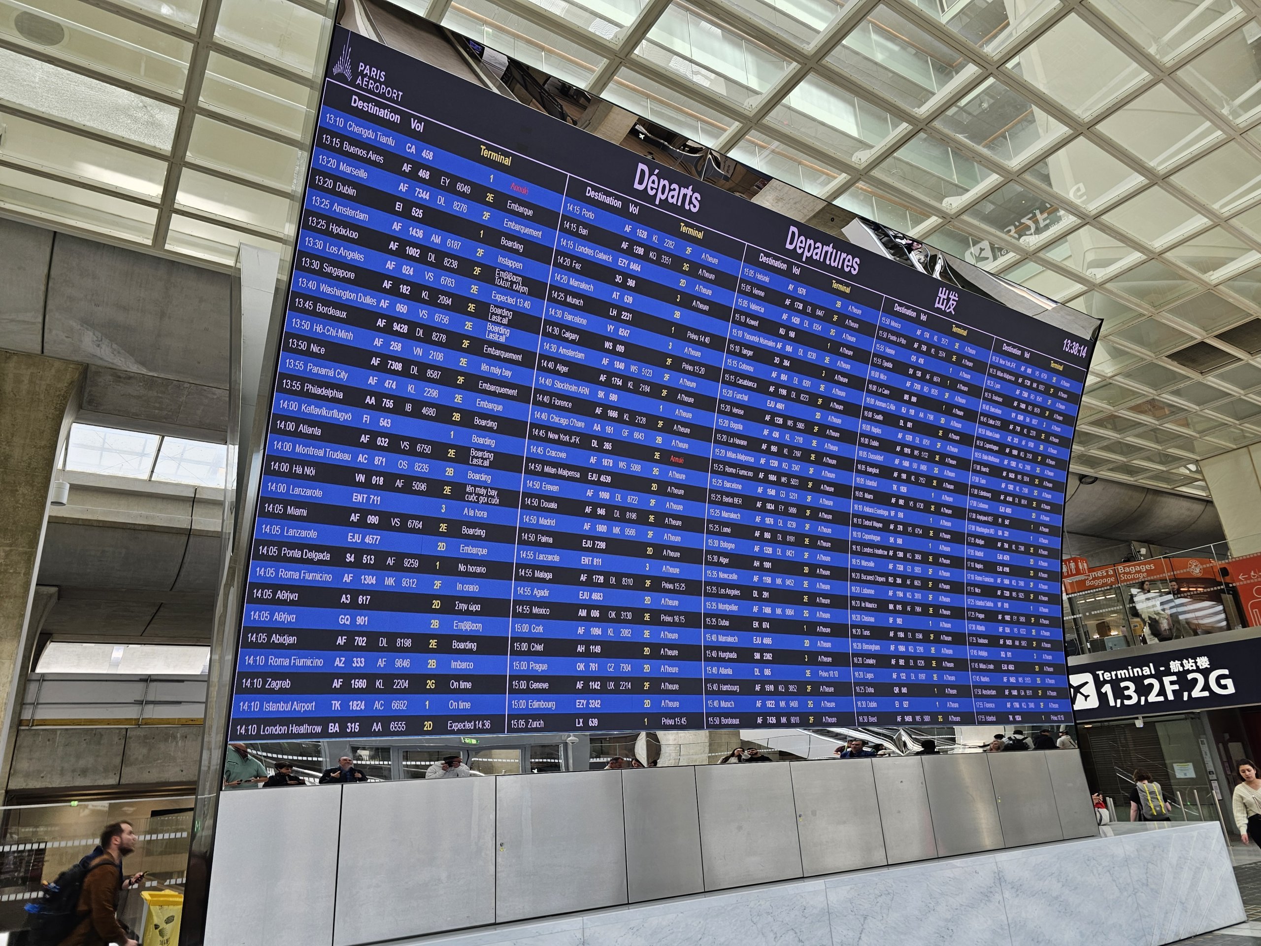 Přílety a odlety z letiště Paříž Charles de Gaulle CDG